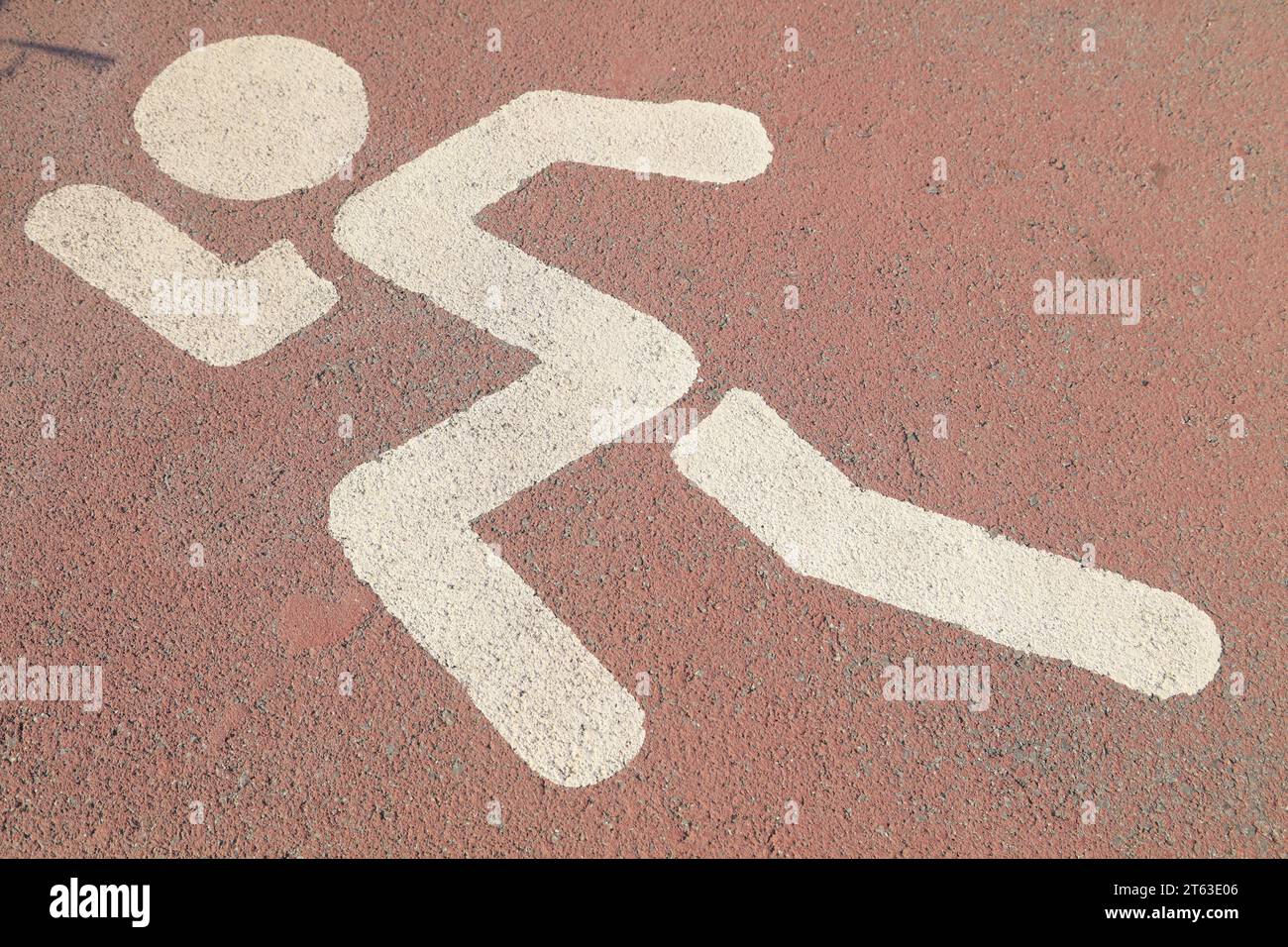 running human marker on the road Stock Photo - Alamy