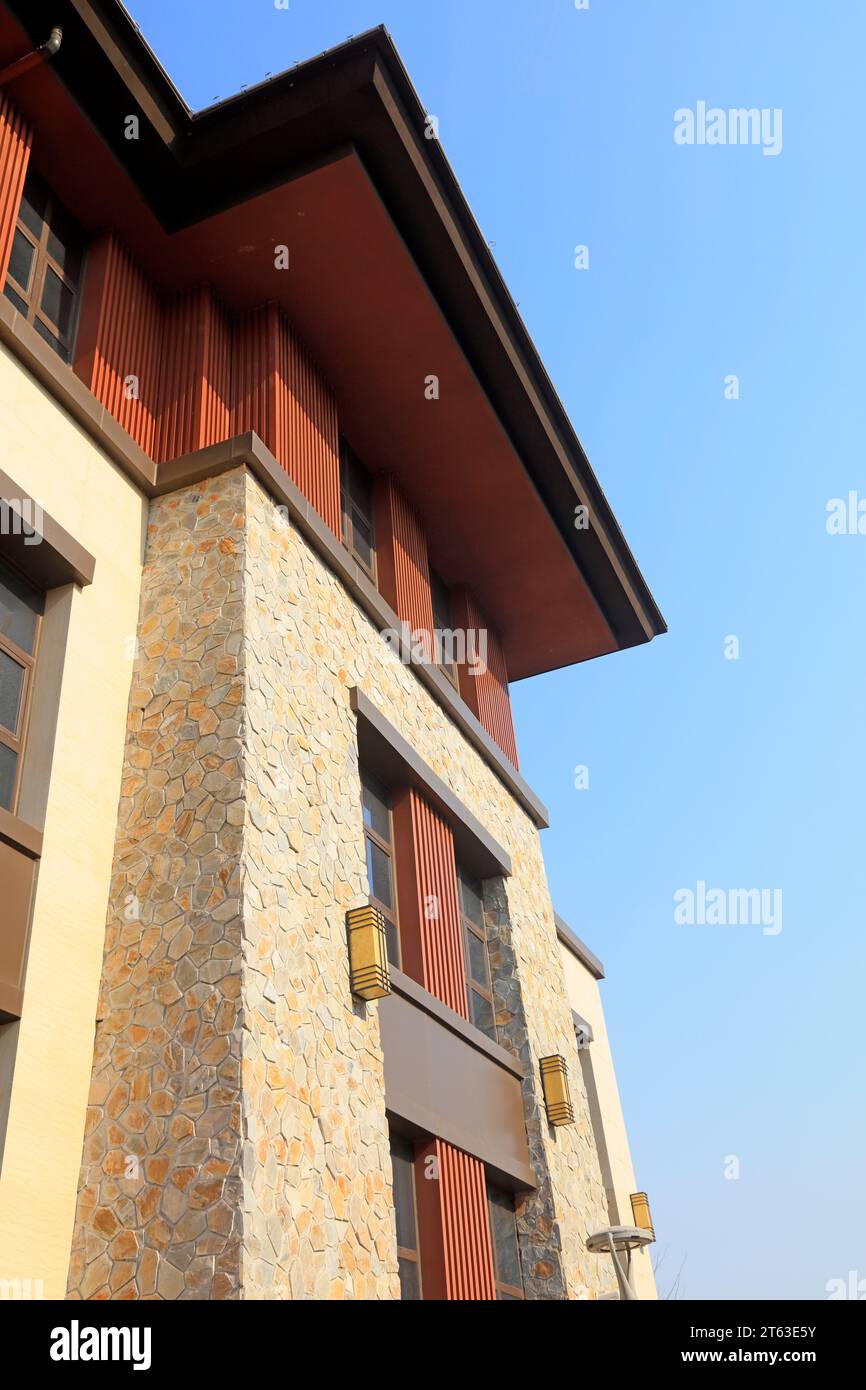 exterior wall building landscape Stock Photo - Alamy