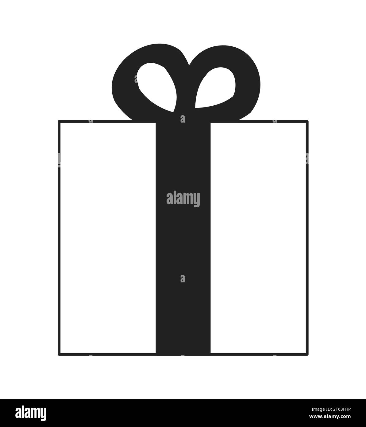 Birthday present box black and white 2D cartoon object Stock Vector ...