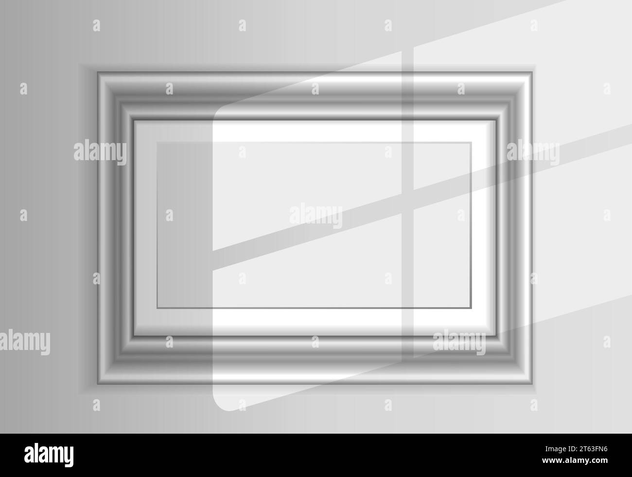 Mockup silver frame photo on wall. Mock up artwork picture framed ...