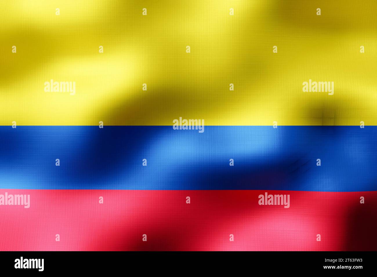 Colombia - textile flag - 3d illustration Stock Photo - Alamy