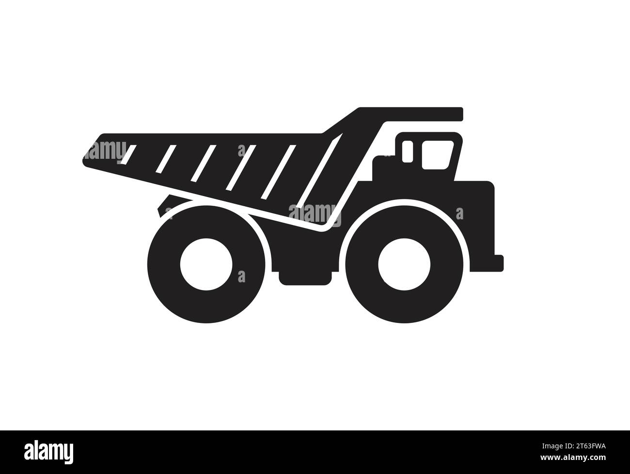 simple large mining dump truck silhouette side view icon symbol vector ...