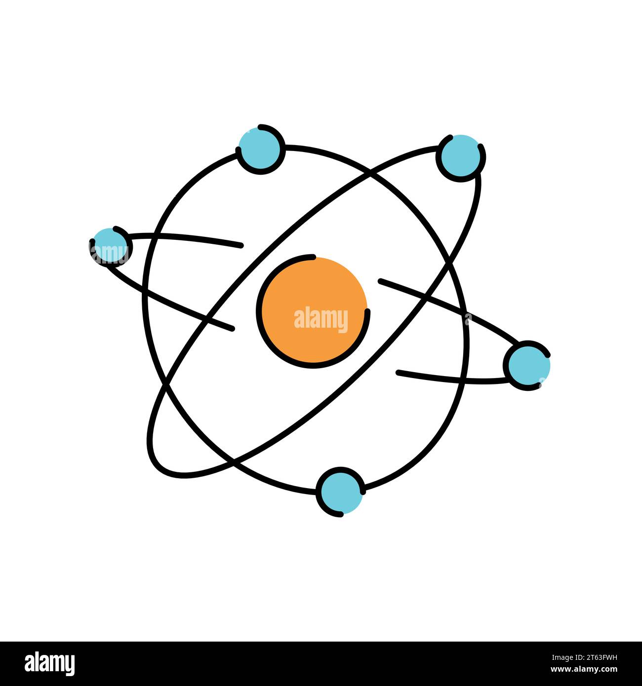 Atom color line icon. Microorganisms microbes, bacteria. Vector ...