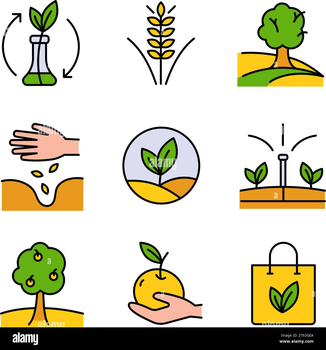 Farmer color icons set. Set of farmer vector icons for web design ...