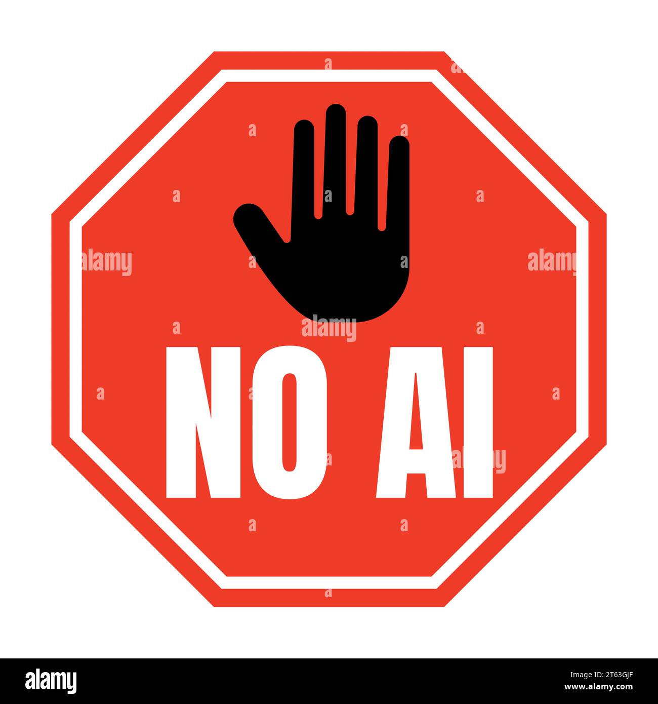 No artificial intelligence symbol icon Stock Photo - Alamy