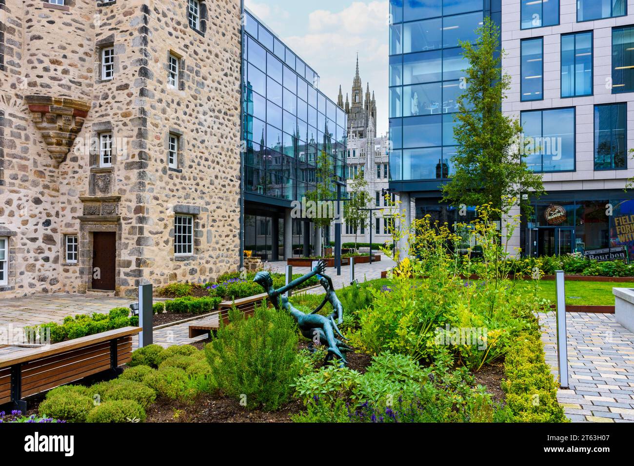 Sea Fantasy, a sculpture by Thomas Bayliss Huxley-Jones. Outside Provost Skene's House ...