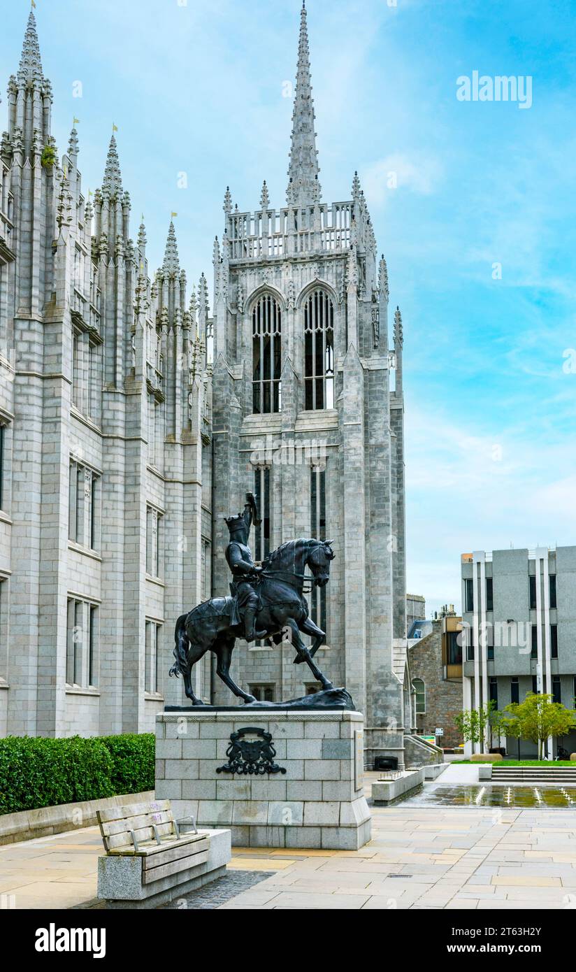 Statue of Robert the Bruce, by Alan Herriot, outside the Marischal ...