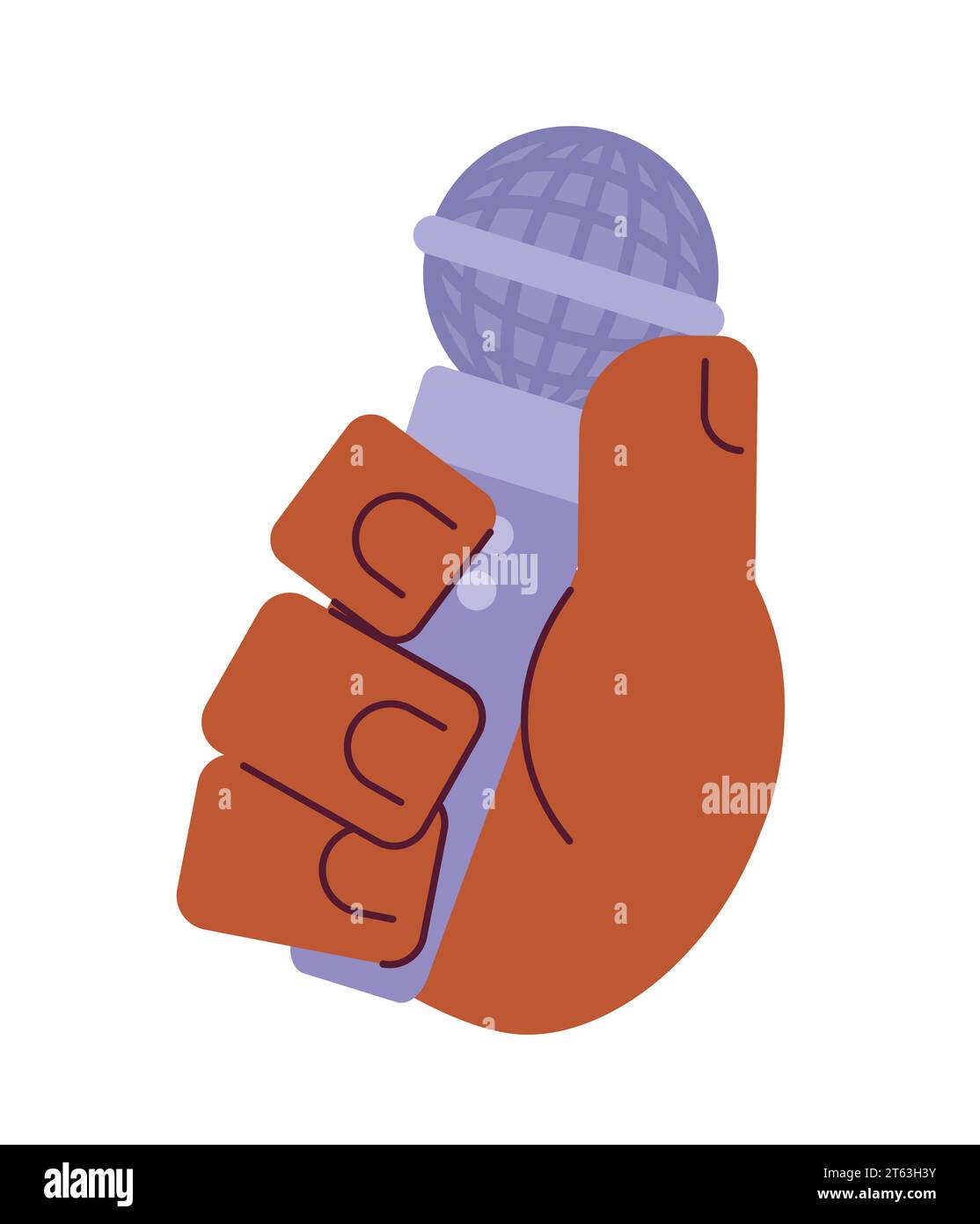 Hand holding microphone on white Stock Vector Images - Alamy