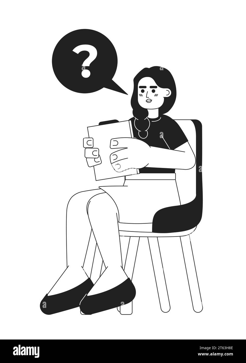 Job woman question mark Black and White Stock Photos & Images - Alamy