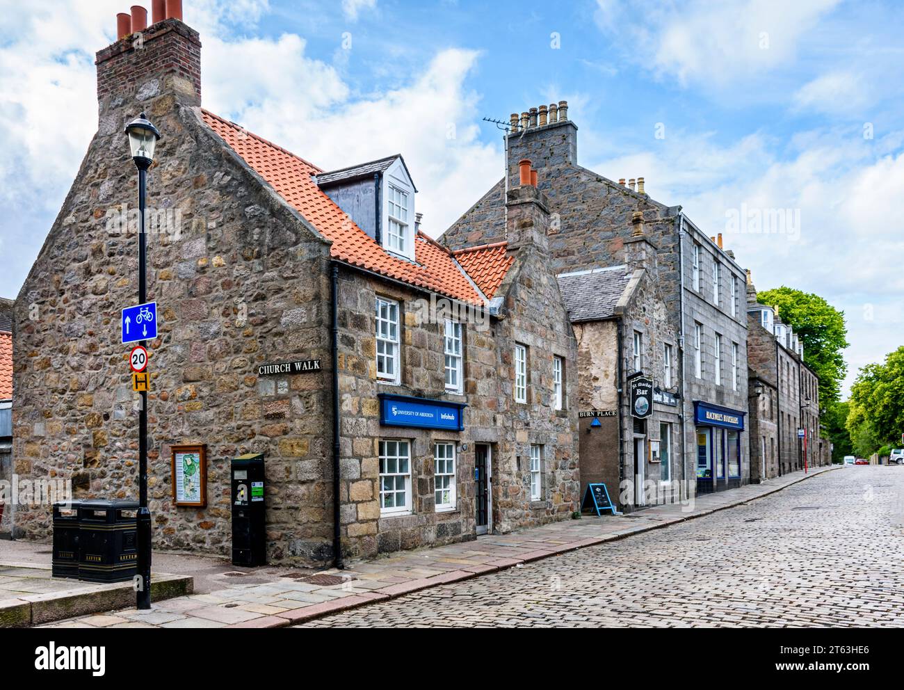 Historic buildings on High Street, Old Town, Aberdeen, Scotland, UK ...