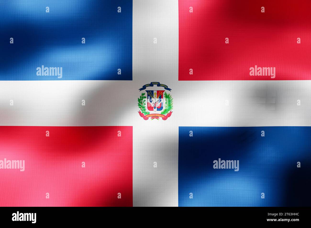 Dominican Republic - textile flag - 3d illustration Stock Photo - Alamy