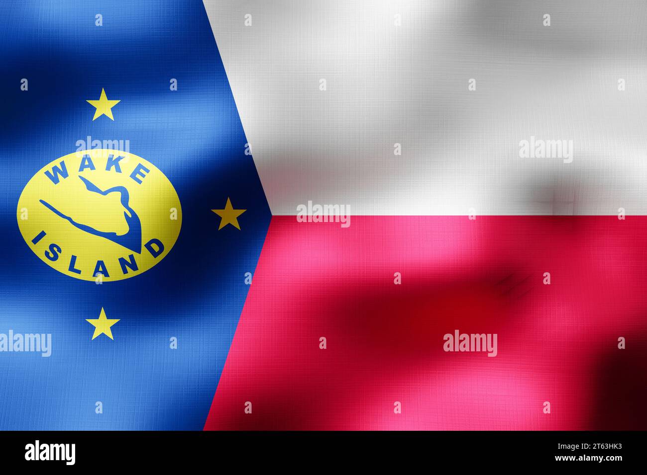 Wake Island - textile flag - 3d illustration Stock Photo - Alamy