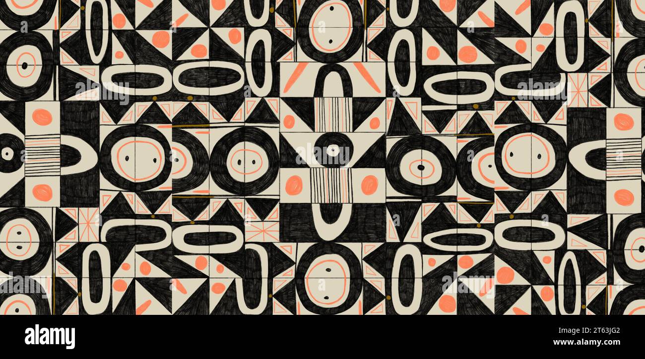 Illustration of colorful different seamless and geometric patterns in ...