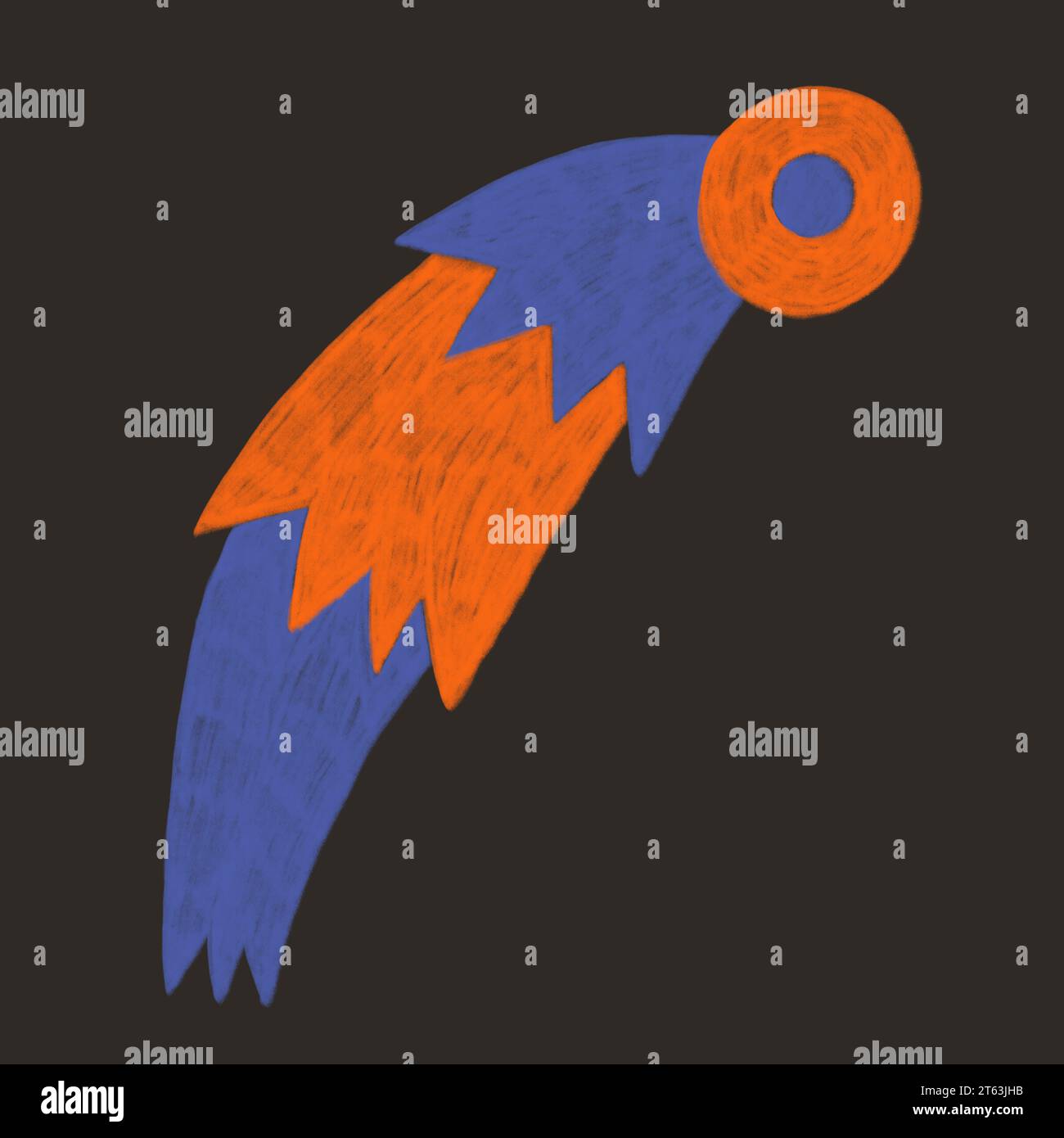 Illustrative image of neo primitive abstract featherlike drawing on ...
