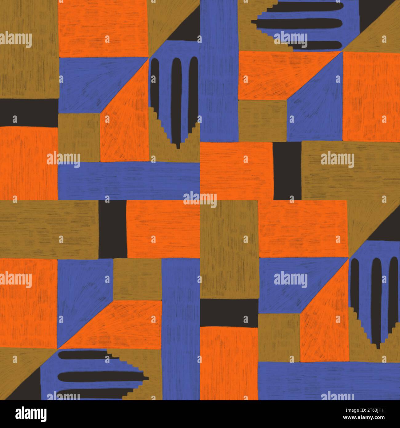 Full frame illustrative seamless image of neo primitive traditional ...