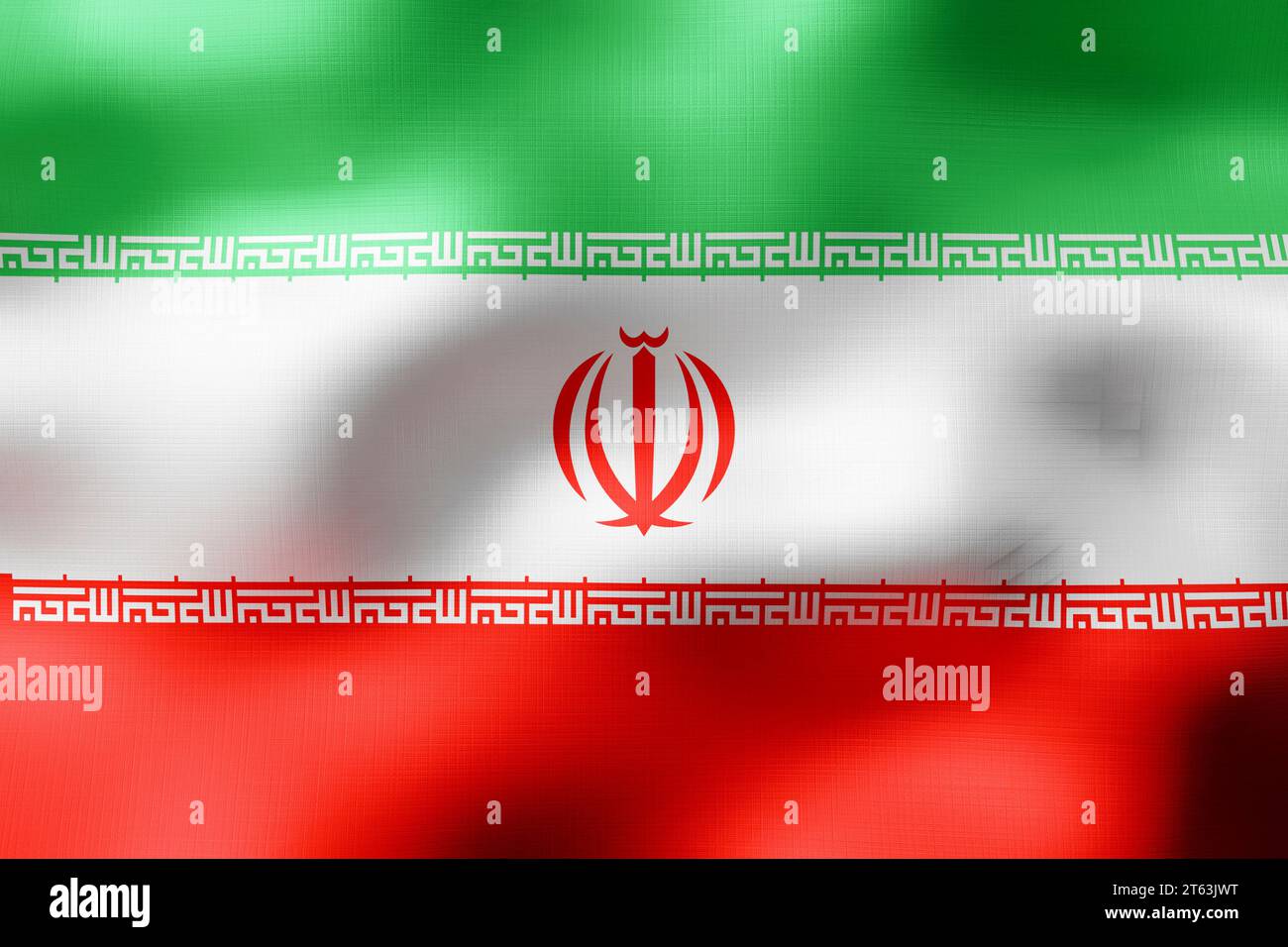 Iran - textile flag - 3d illustration Stock Photo - Alamy