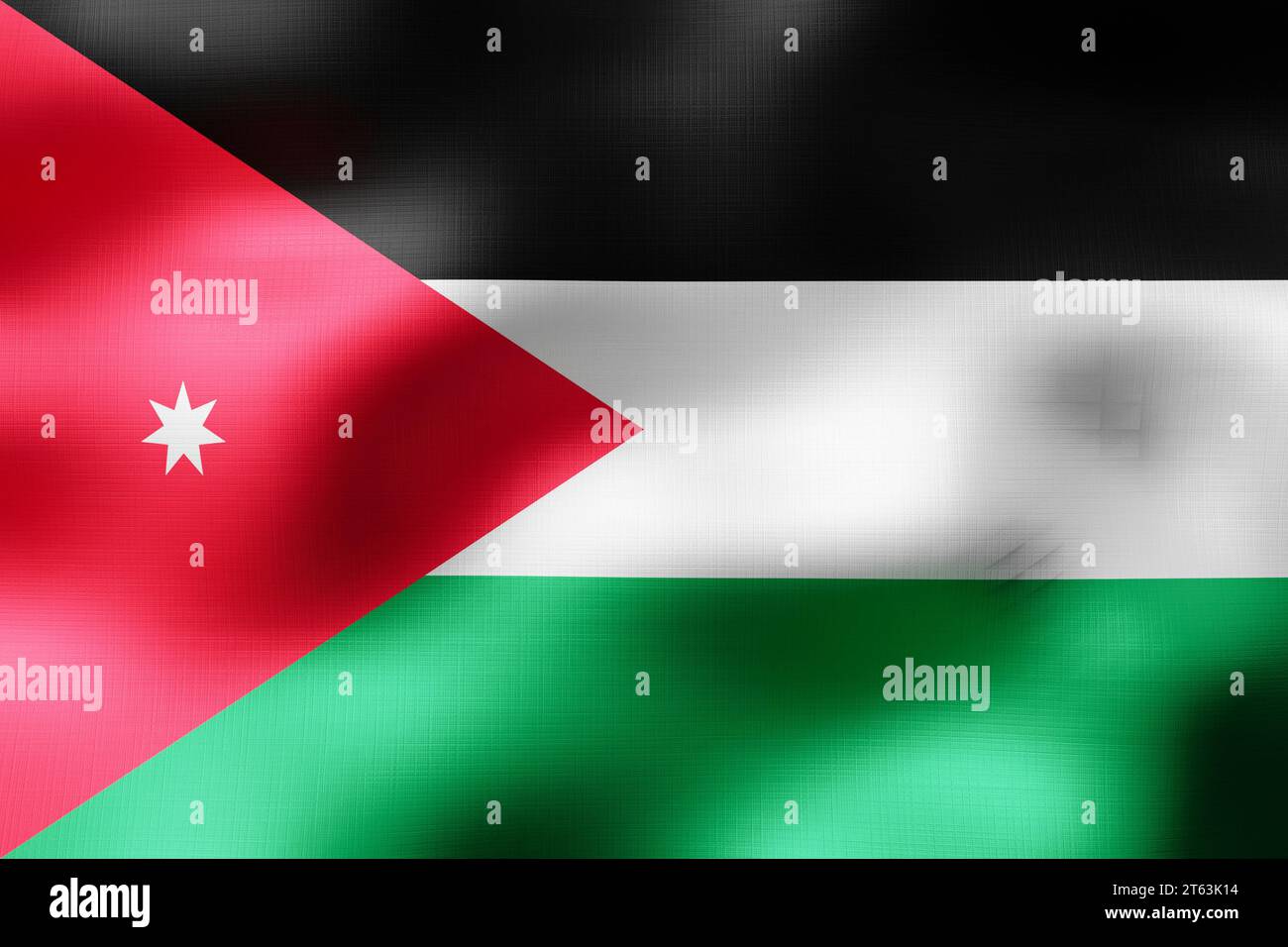 Jordan - textile flag - 3d illustration Stock Photo - Alamy