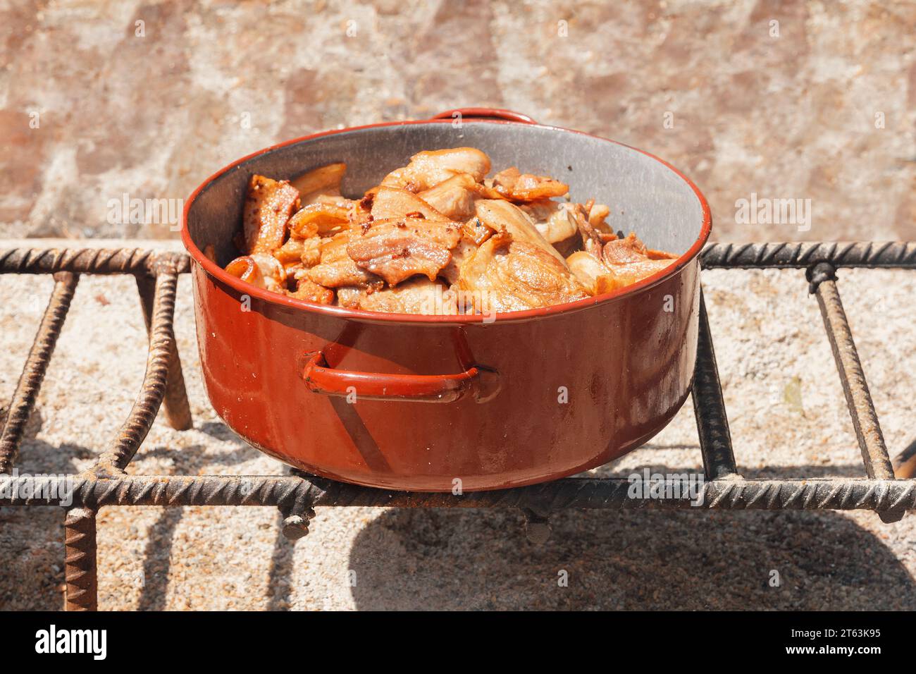 Photo of Medieval Kitchen Scene with a Steaming Pot of Delicious Food ...
