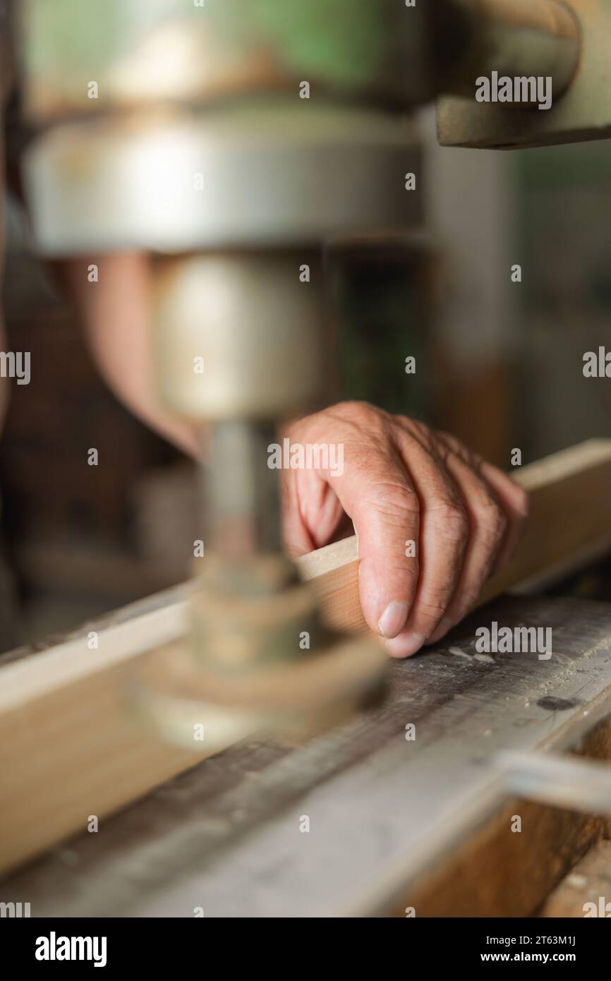 Hand guiding timber hi-res stock photography and images - Alamy