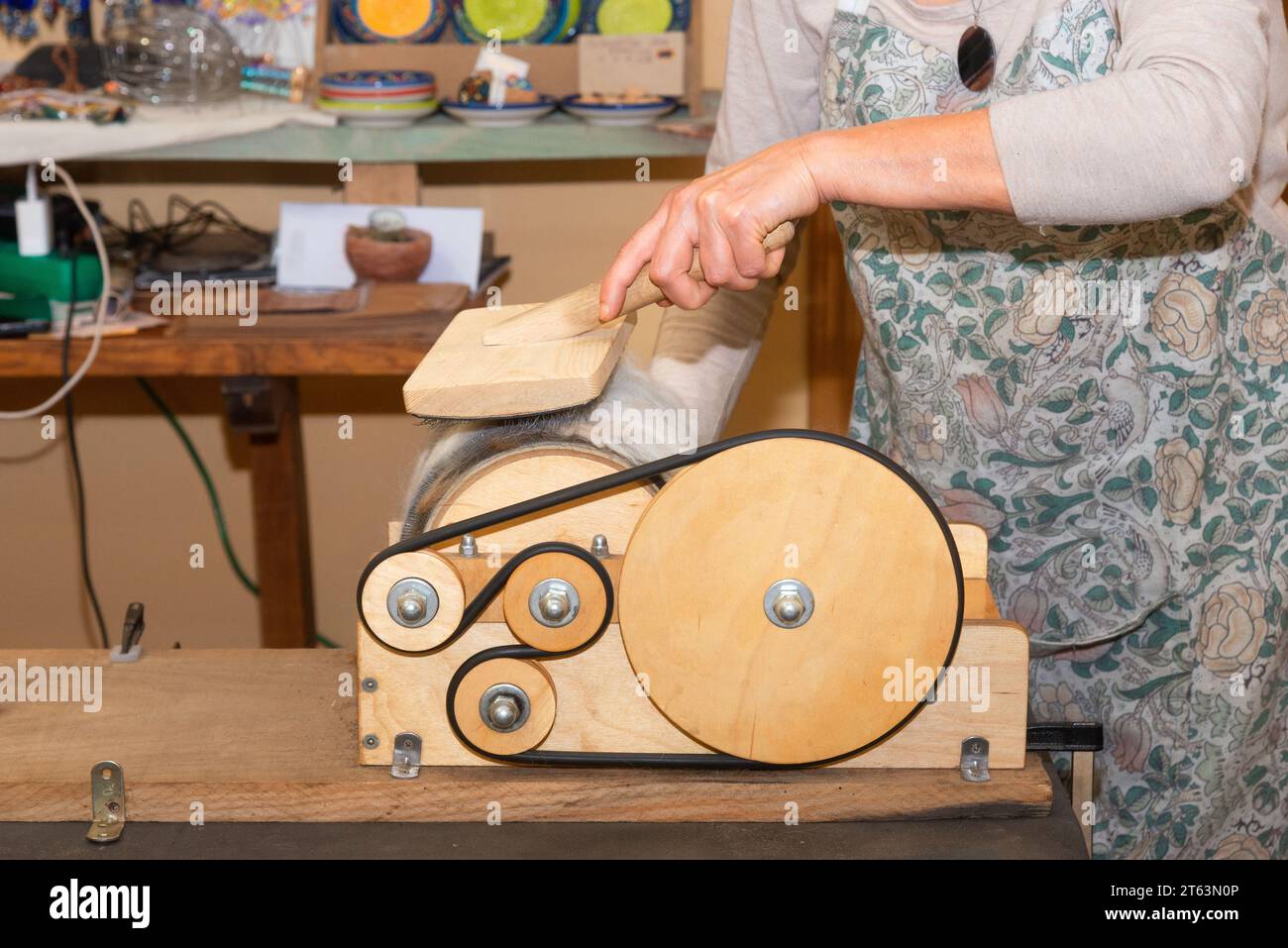 Carding drum hi-res stock photography and images - Alamy