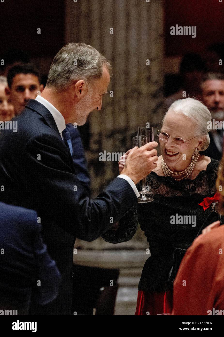 Kopenhagen 07-11-2023 King Felipe and Queen Margrethe at the return ...