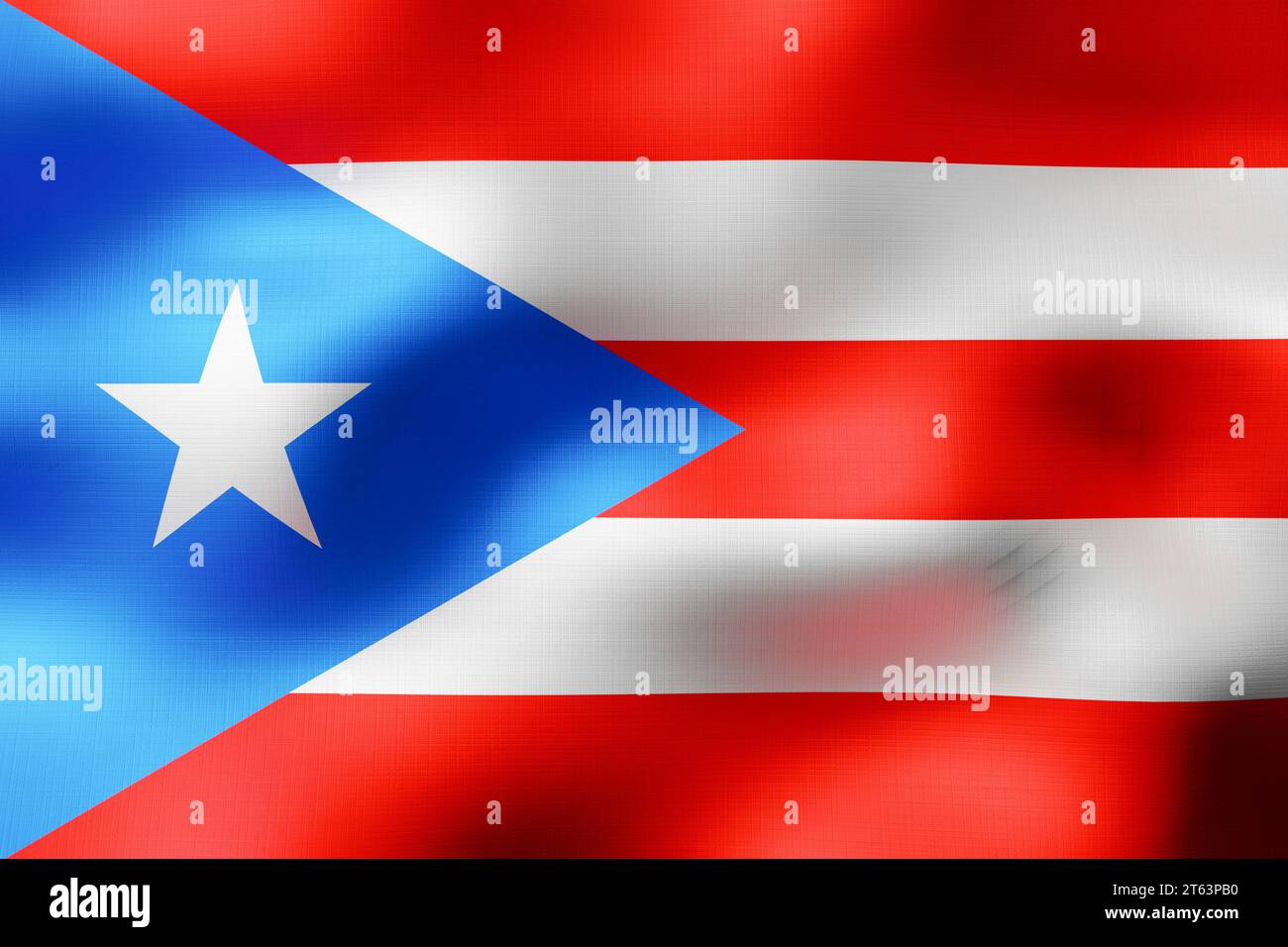 Puerto Rico - textile flag - 3d illustration Stock Photo - Alamy