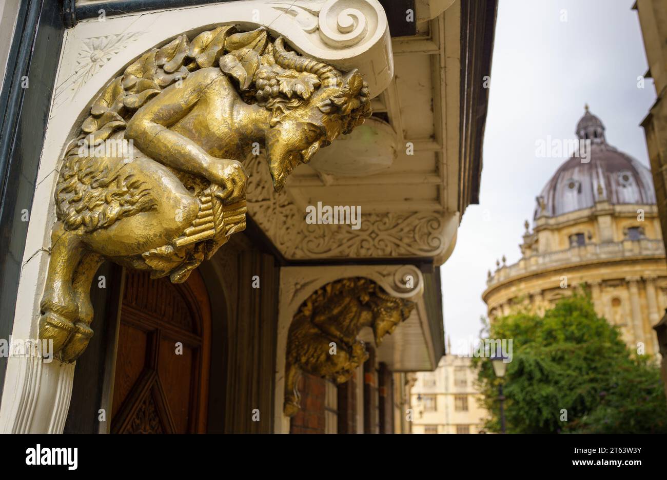 Wooden carved Pan figure on a door, Brasenose College, St Mary's ...