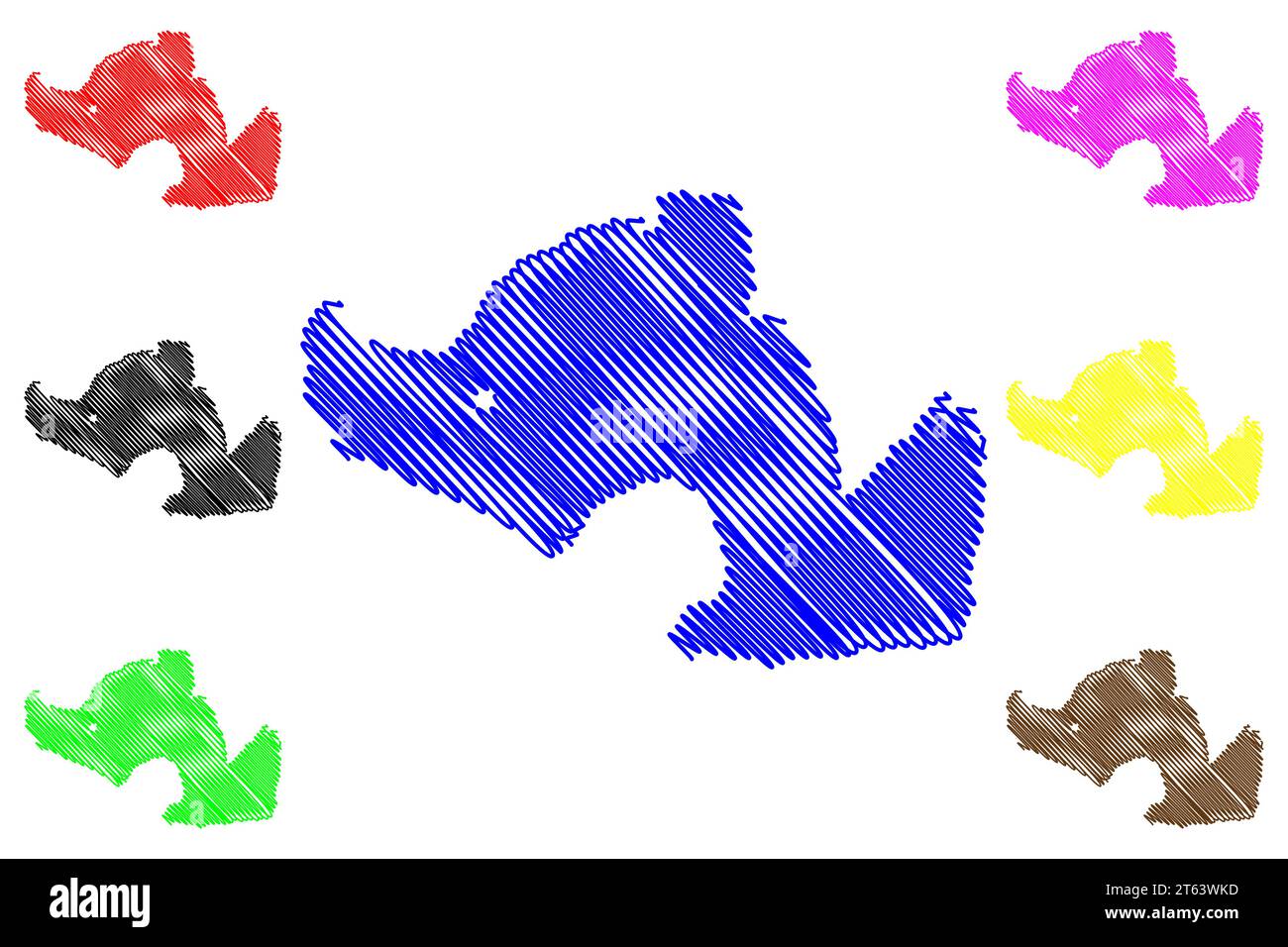 Lake Managua (Republic of Nicaragua, central america) map vector ...