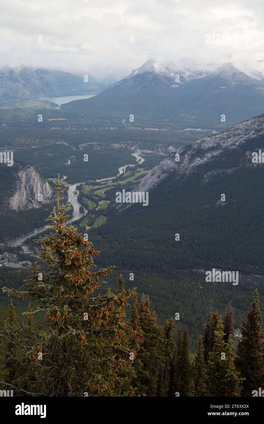 Views form the summit of Sulphur Mountain, Banff National Park, Alberta ...