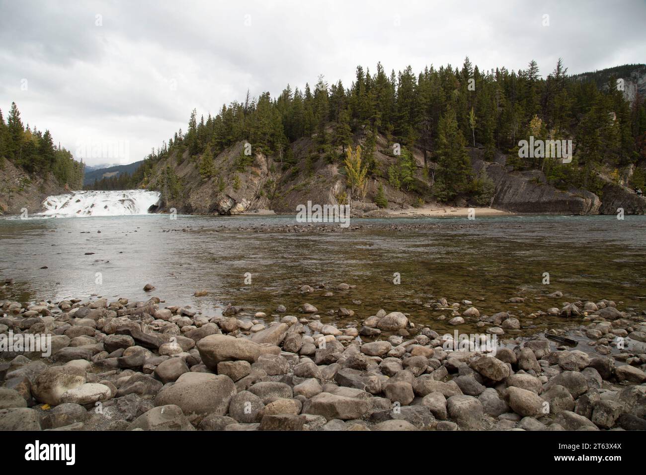 Bow falls and The Bow River, Banff, Banff National Park, Alberta, Canada Stock Photo - Alamy