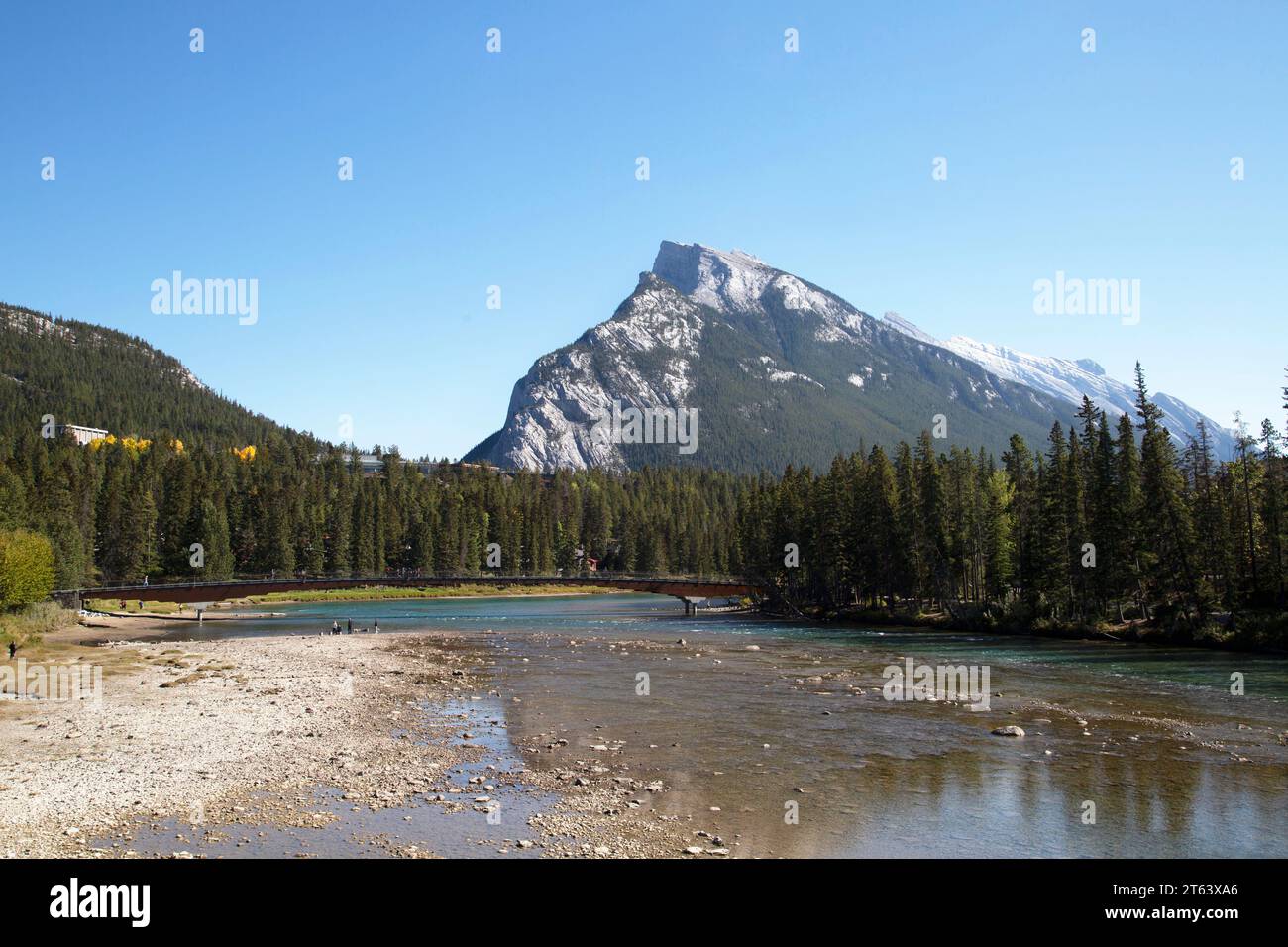 The Bow River, Banff, Banff National Park, Alberta, Canada Stock Photo - Alamy