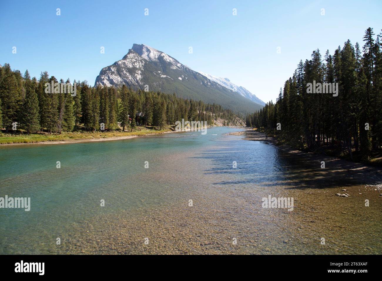 The Bow River, Banff, Banff National Park, Alberta, Canada Stock Photo - Alamy