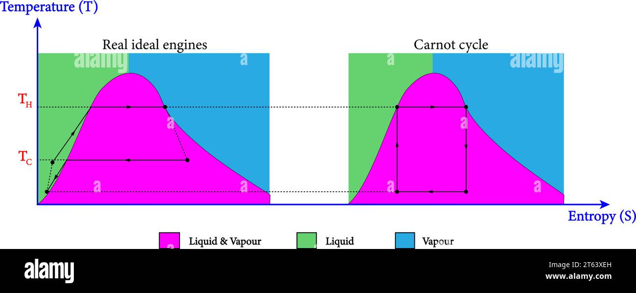 Real ideal engines compared to the Carnot cycle . The entropy of a real ...