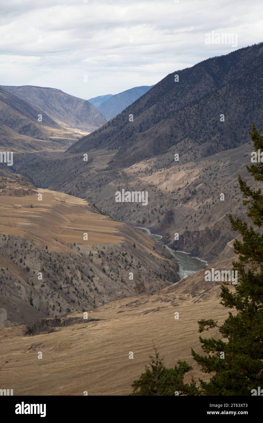 Fraser River running through valley, Near Pavilion 1, Edge Hill ...
