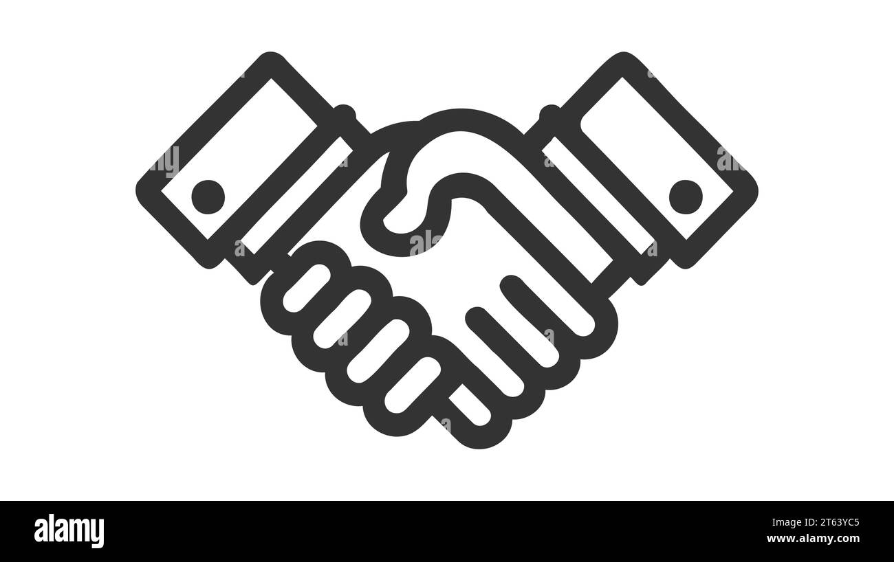 Business handshake, contract agreement flat vector icon for apps and ...