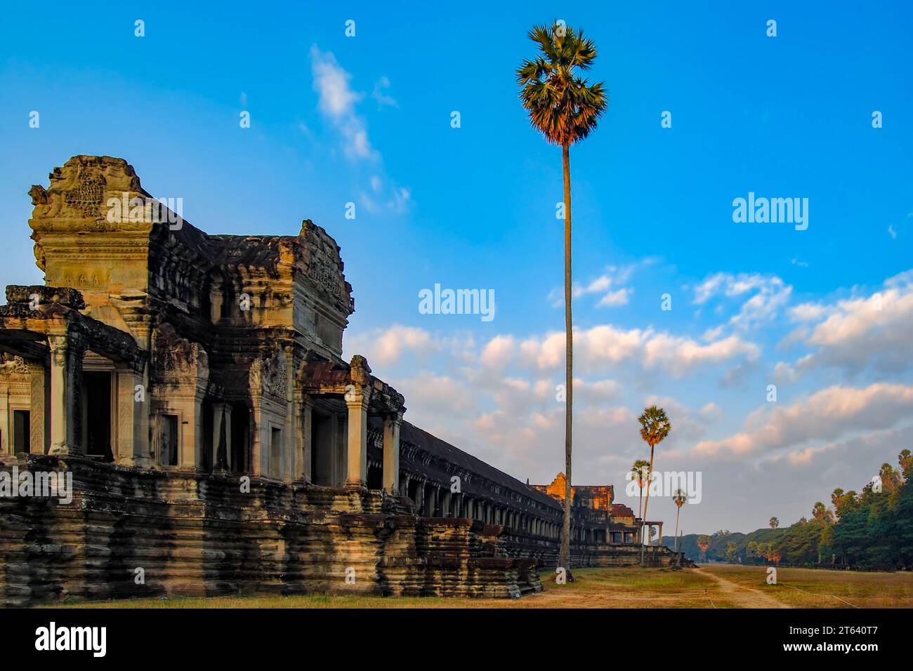Ruins of the ancient temple complex of Angkor Wat. Cambodia Stock Photo ...