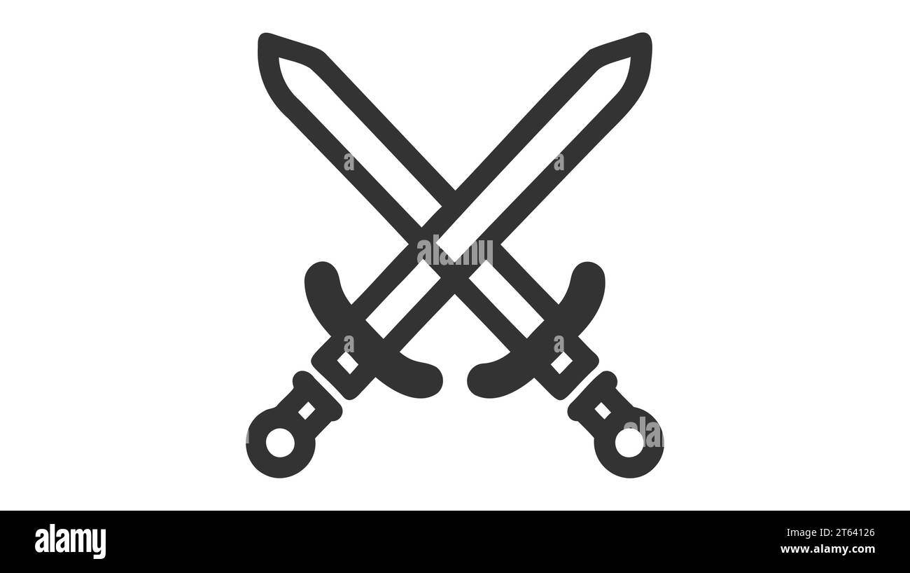 Crossed swords icon, heraldic weapon sign Stock Vector Image & Art - Alamy