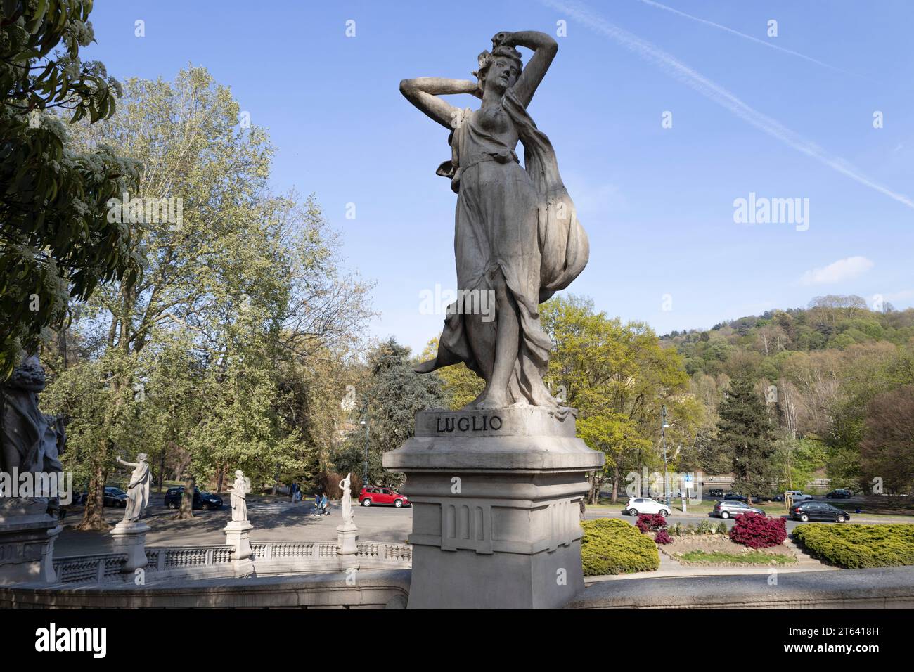 TURIN, ITALY, APRIL 11, 2023 -The fountain of the 12 months near ...