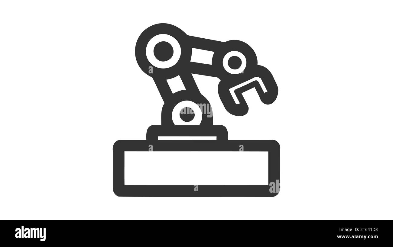 Industrial mechanical robot arm vector icon on white background Stock Vector Image & Art - Alamy