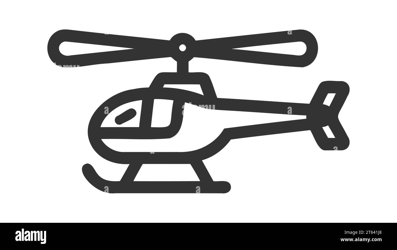 Helicopter icon, thin line symbol on white background - editable stroke ...