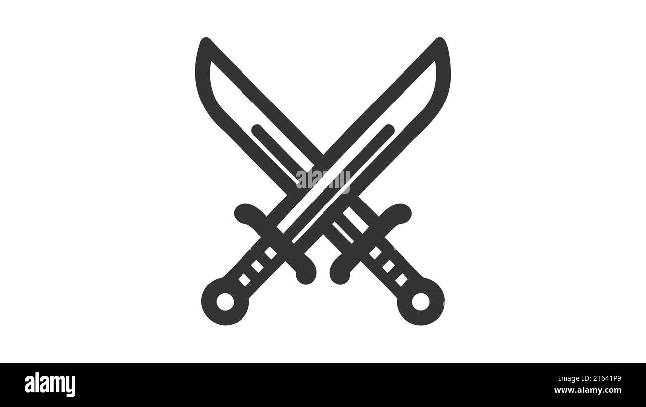 Crossed swords icon, heraldic weapon sign Stock Vector Image & Art - Alamy