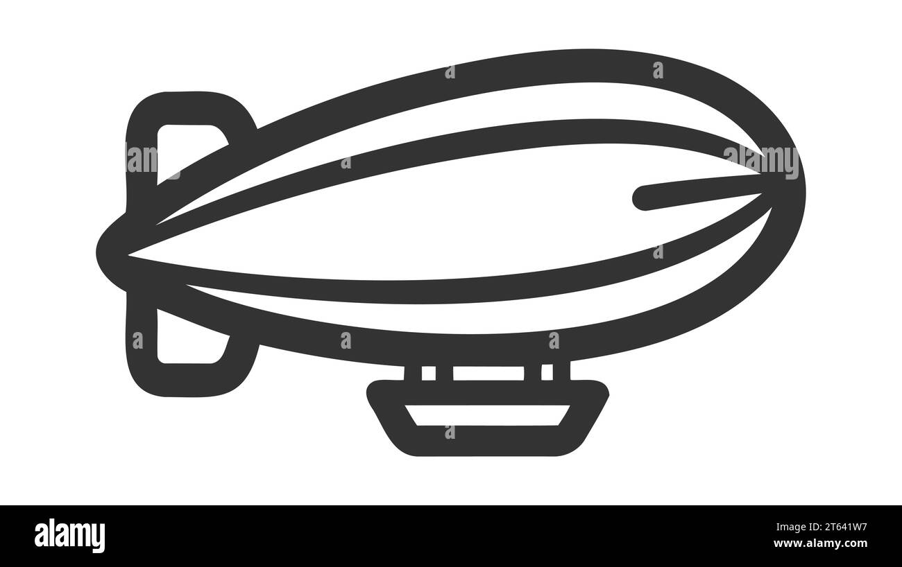 airship icon from free time collection. Thin linear airship, air ...