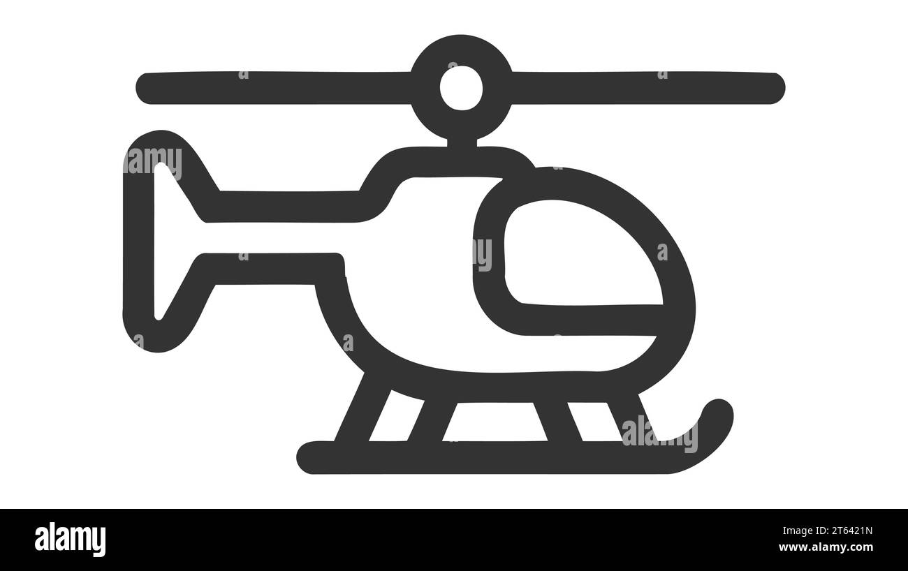Helicopter icon, thin line symbol on white background - editable stroke ...
