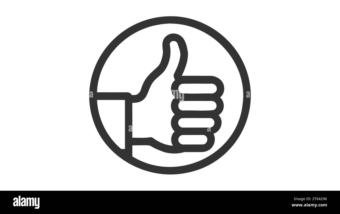 Like icon. Hand like. Thumb up. Outline love symbol. Social media sign ...