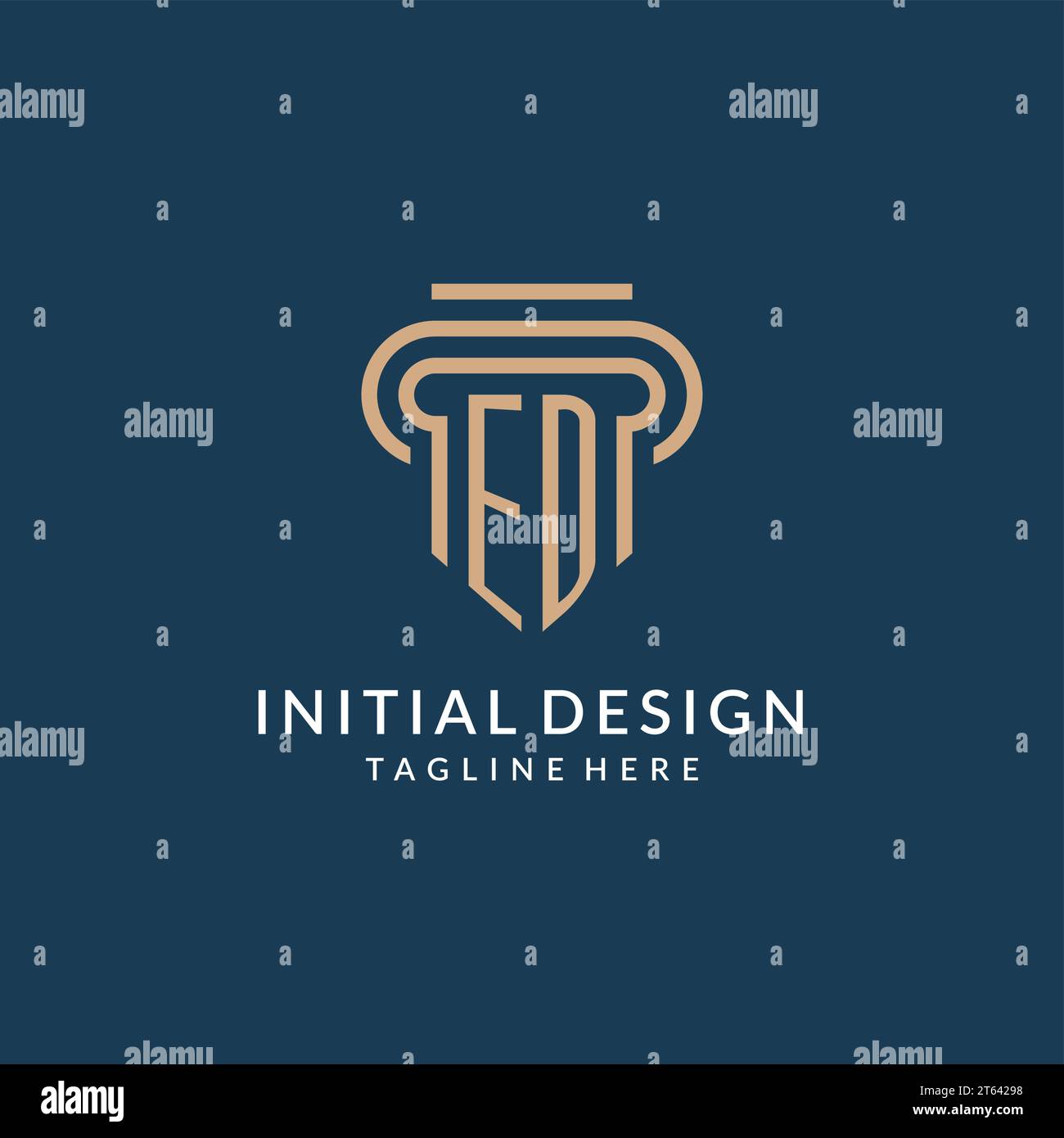 Initial ED pillar logo style, luxury modern lawyer legal law firm logo ...