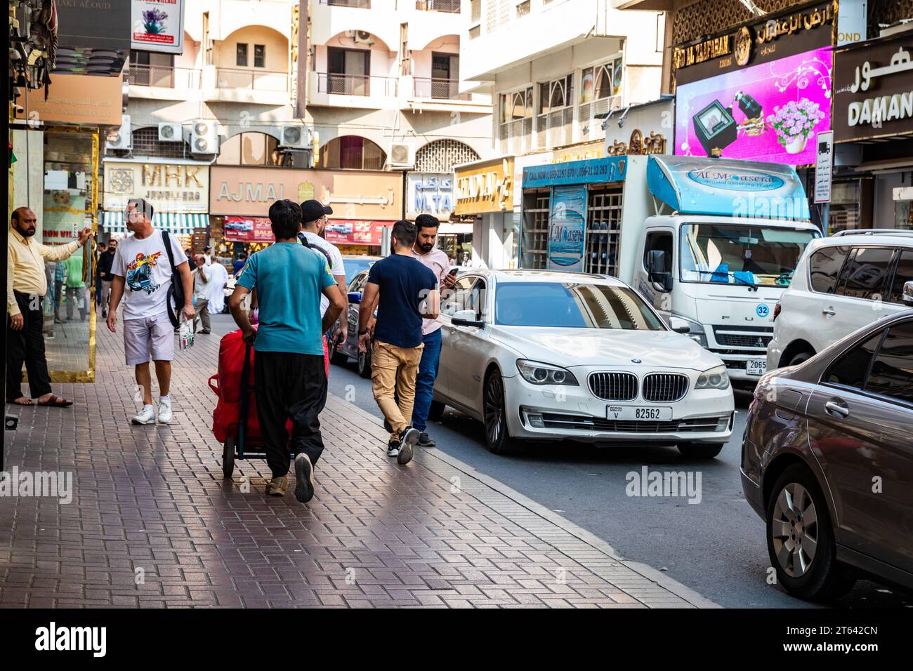 UAE, Dubai, 8th November 2023, People working hard in The Grand Souk in ...