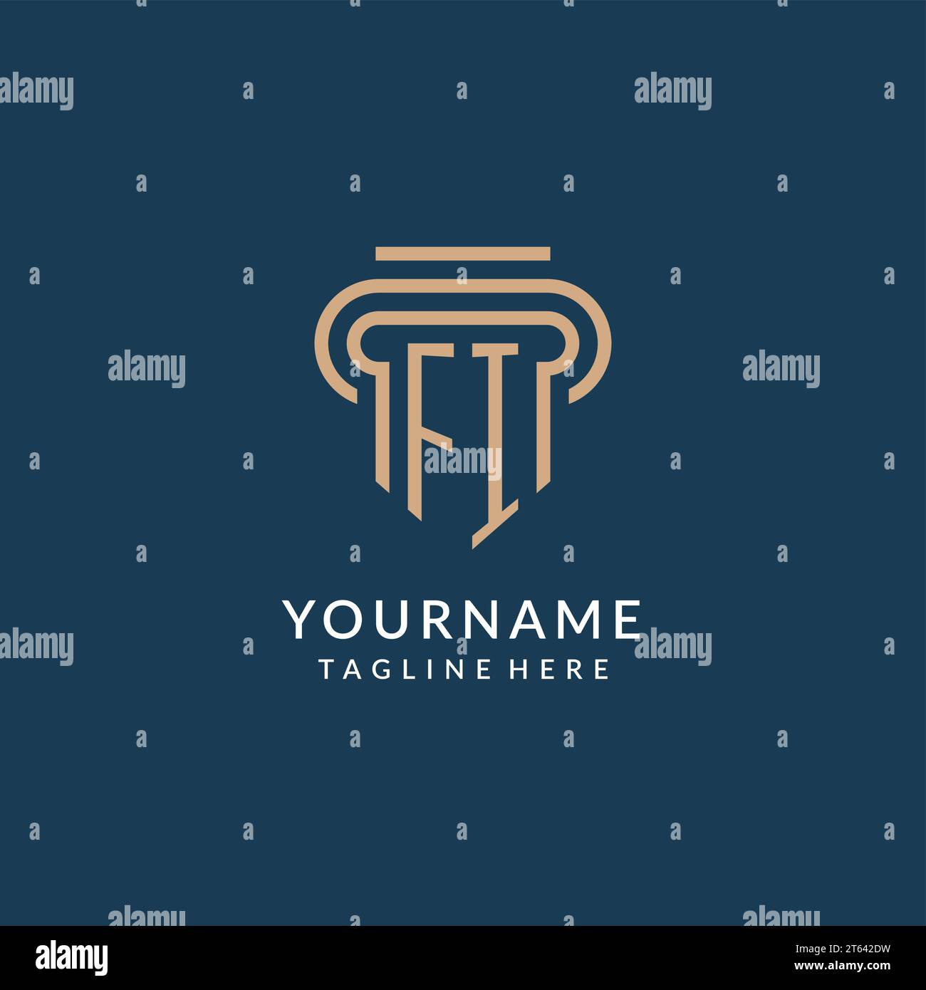 Initial FI pillar logo style, luxury modern lawyer legal law firm logo ...