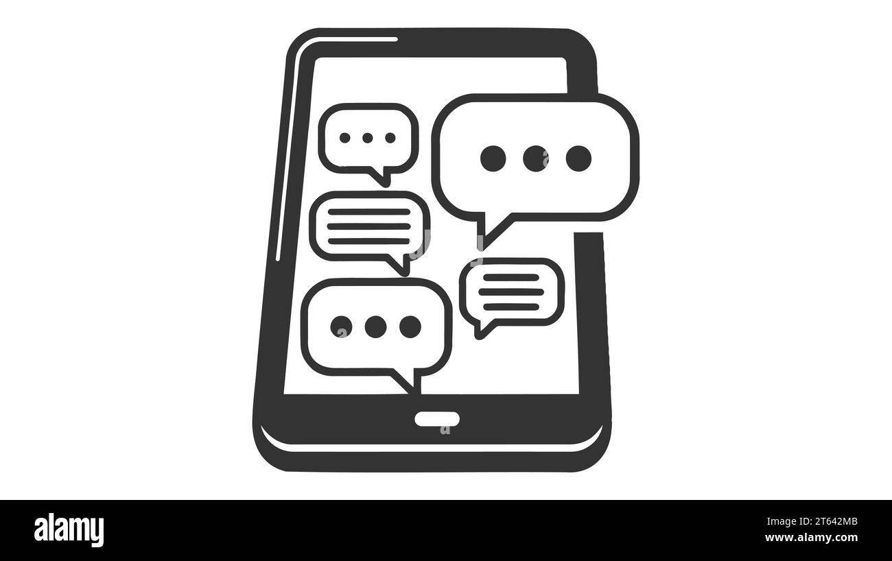 Messaging, Talking, Chating with phone vector icon Stock Vector Image ...