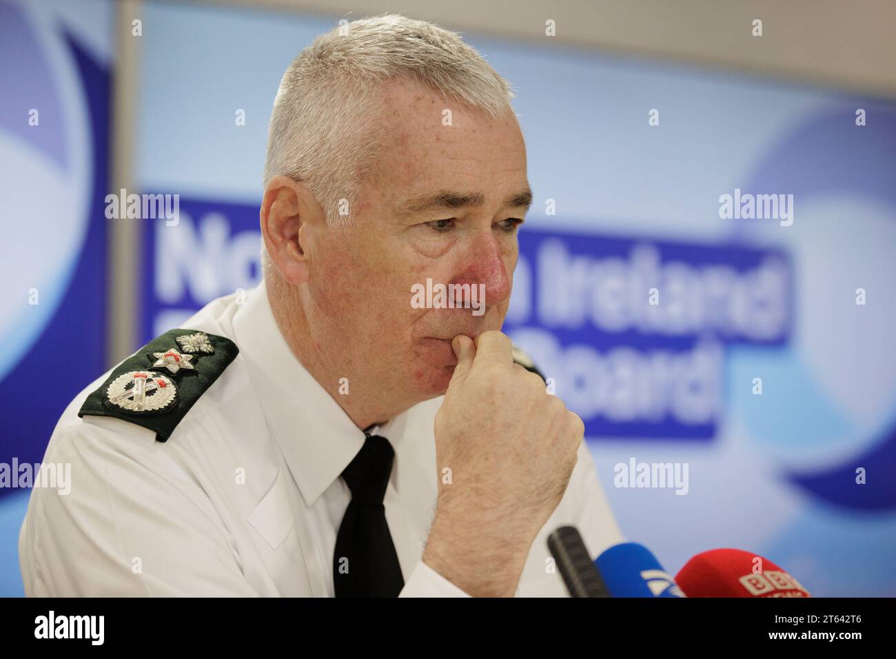 Jon Boutcher during a press conference at Cromac House in Belfast, as ...
