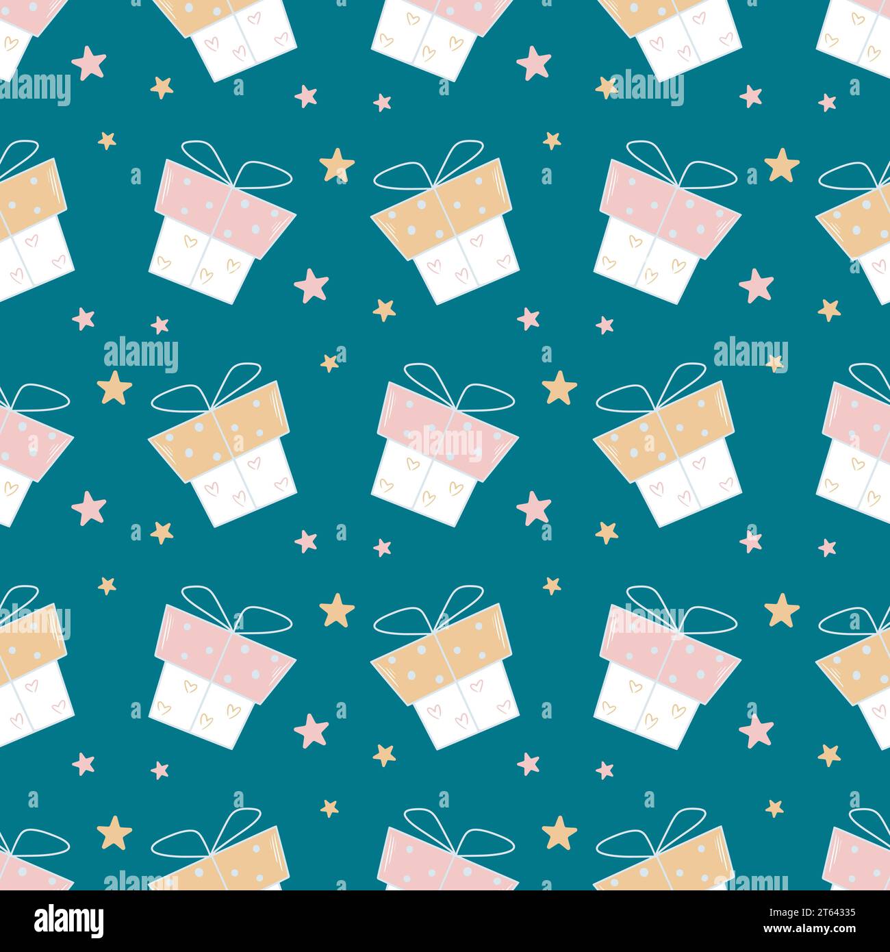 Festive boxes with surprise background. Gift box seamless pattern ...